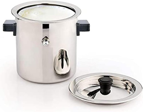Stainless Steel Double Wall Milk Boiler with Handle Lid Knob Whistle ...
