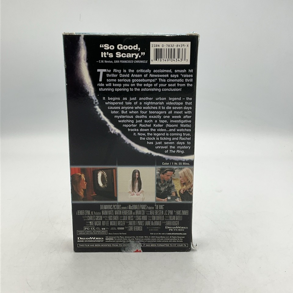 The Ring (VHS, 2003) DreamWorks Supernatural Horror Naomi Watts Brian ...