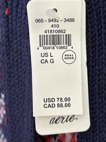 Aerie Chelsea Jacket Red Navy Plaid Hook And Eye Women’s Sz Large NWT ...