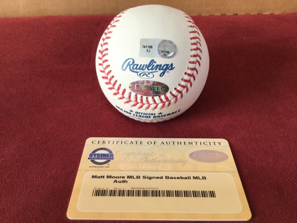 Matt Moore Tampa Bay Autographed Rawlings MLB Baseball w/ Steiner COA ...