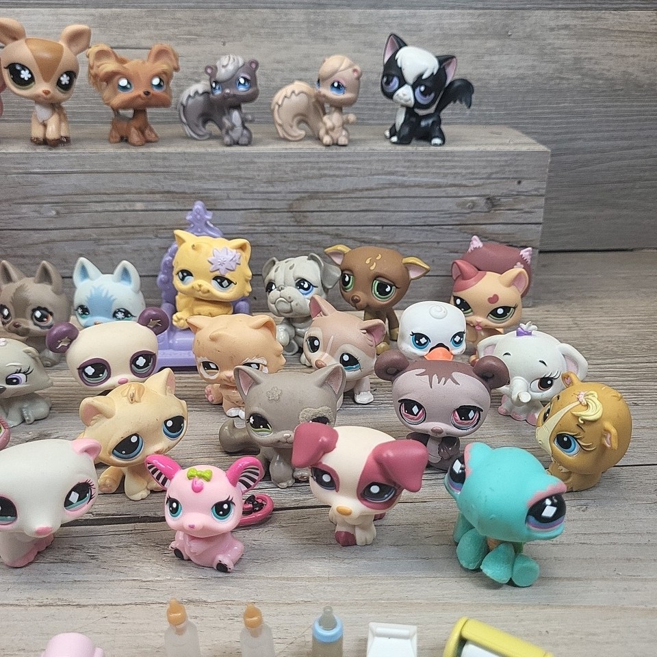 39 Figure Vintage Littlest Pet Shop Hasbro Lot Dogs Cats Bird Lizard ...