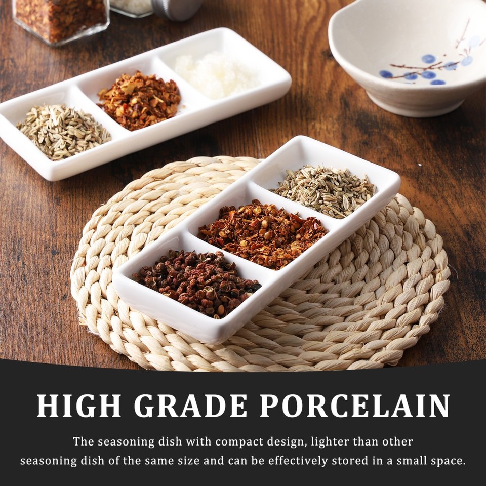 Ceramic Rectangular Appetizer Plates with Dividers Decorative Tray ...