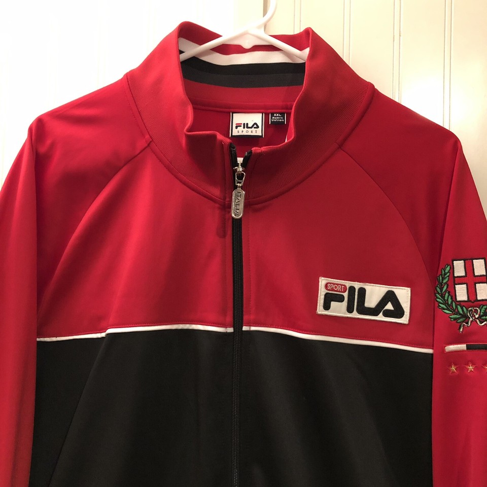 Vintage FILA Sport ITALIA Italy SOCCER Football TRACK JACKET / Red ...
