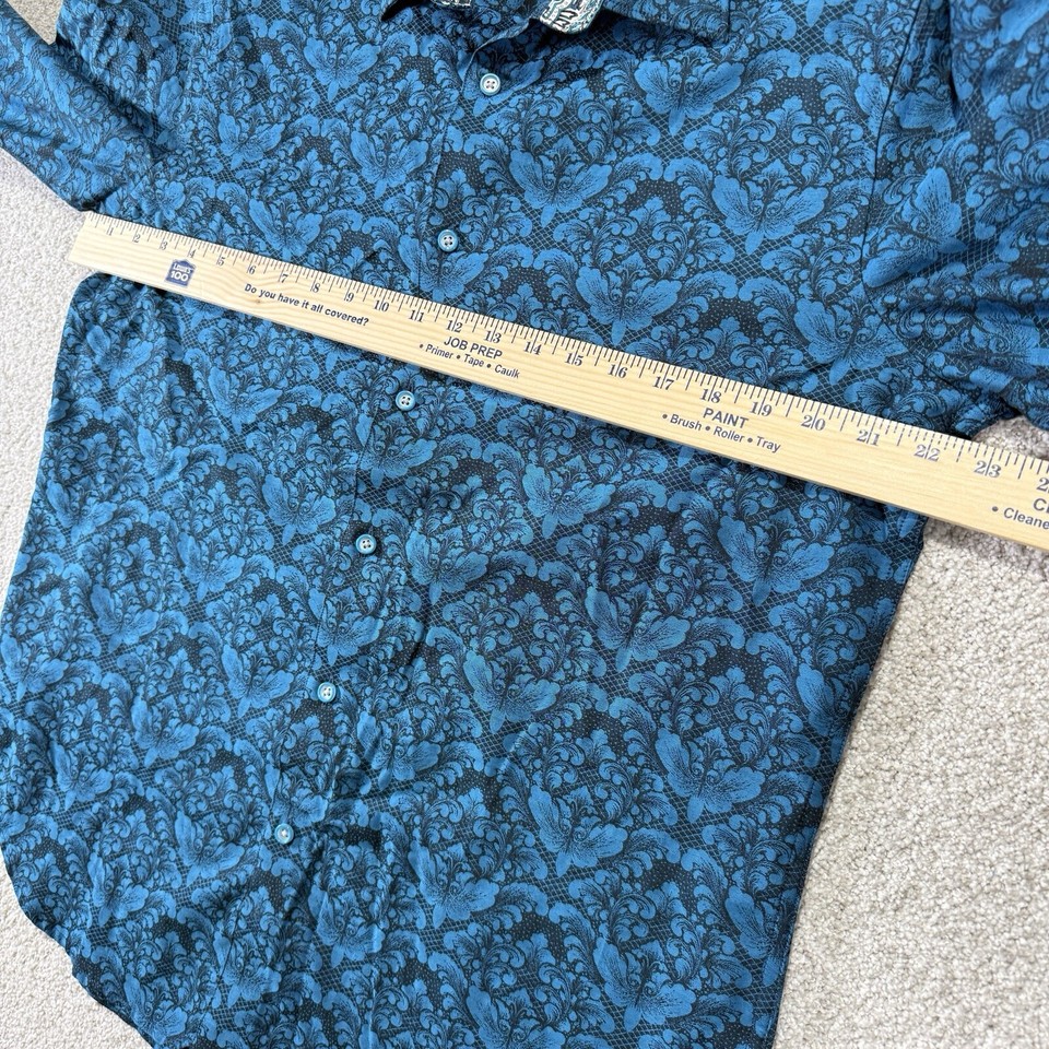 Robert Graham Bayview long sleeve woven shirt Sz M Classic Fit Dark ...