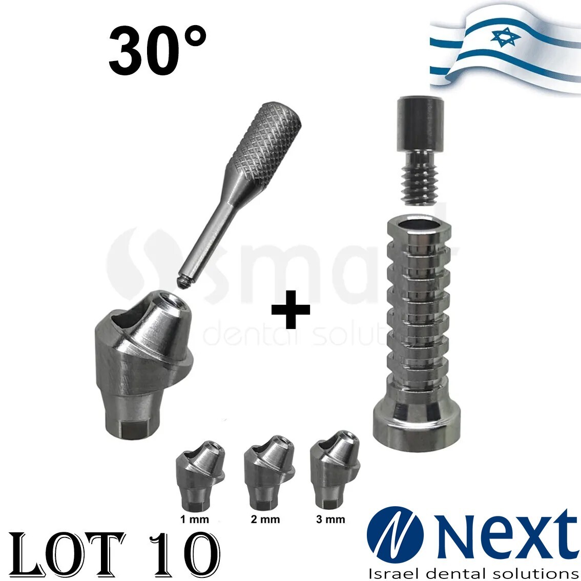 Lot x 10 Multi Unit set 30° deg Nobel Active RP4.3 t titanium sleeve 1 ...