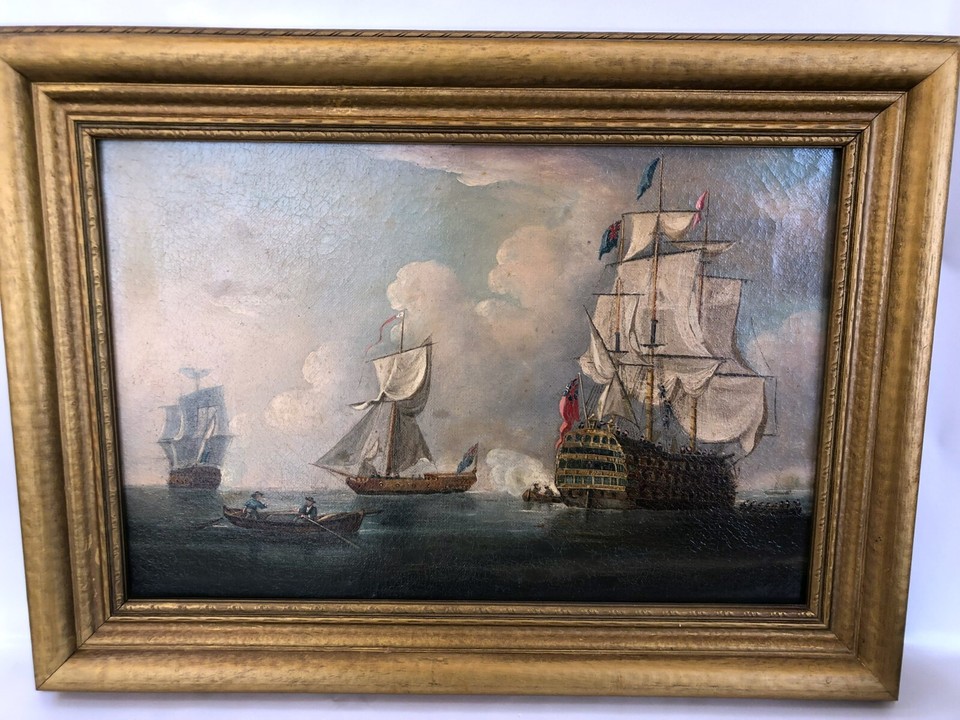 18th Century British Navel Ship Painting Peter Monamy HMS Peregine | eBay