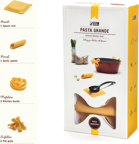 Pasta Grande - Fun Pasta Shaped Silicone Kitchen Tools in a Gift Box ...