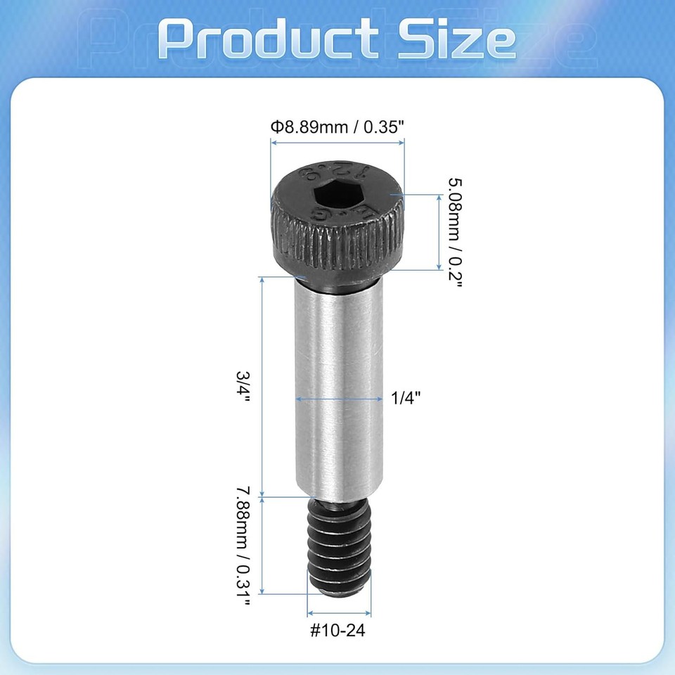 uxcell Alloy Steel Hexagon Socket Head Shoulder Screws Bolt, 3/4 ...