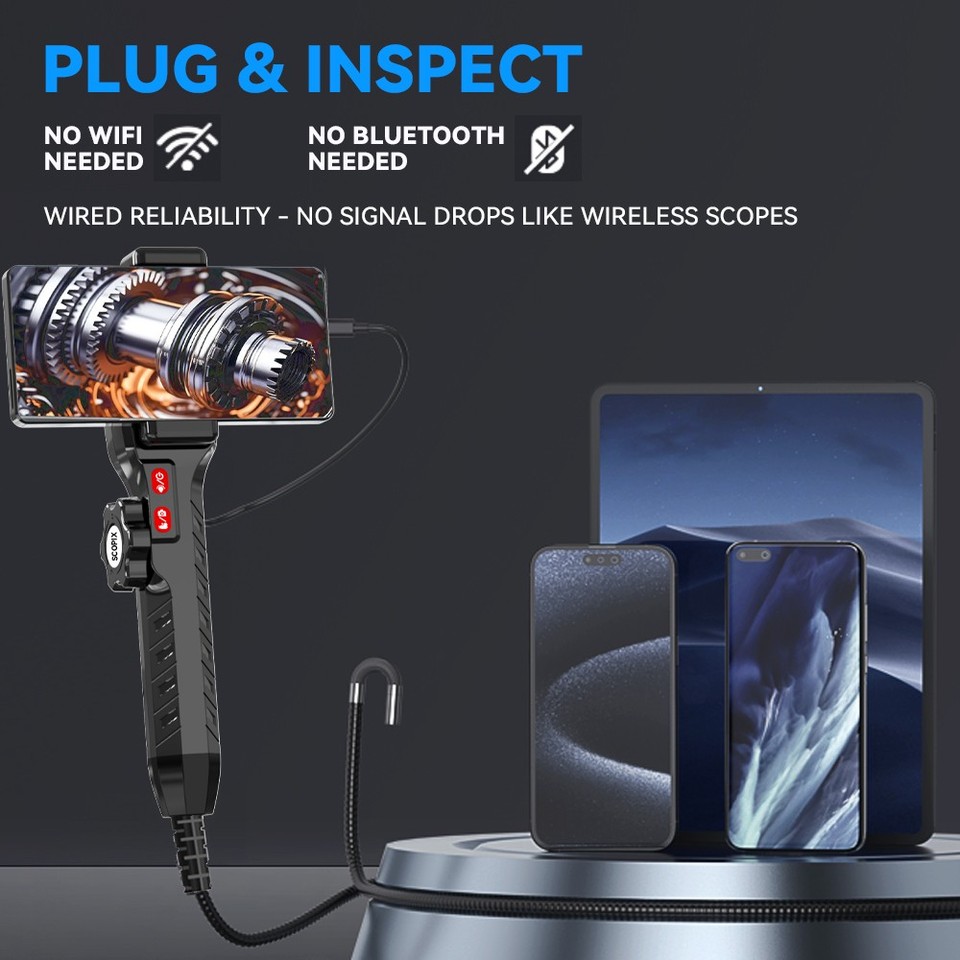 50%OFF! 360° 2-Way Articulating Borescope Endoscope Inspection Camera ...