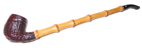 KAYWOODIE SANDBLAST MANDARIN STAMPED PIPE W/ 8-1/2 INCH BAMBOO SHANK ...