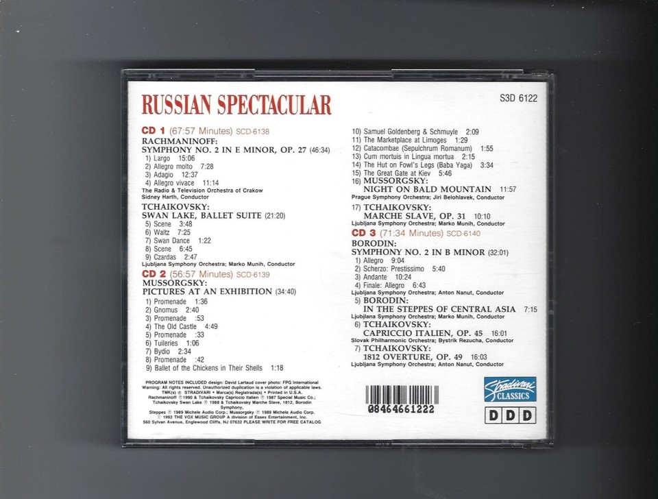 Russian Spectacular by Various Artists (3 CD, 1992, Stradivari Classics ...