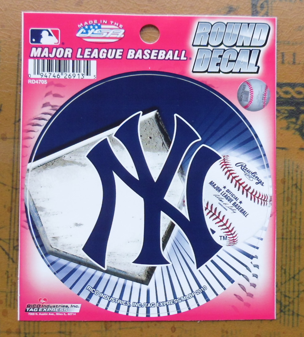 3.5" MLB New York Yankees Round Decal Car Window Sticker Baseball ...