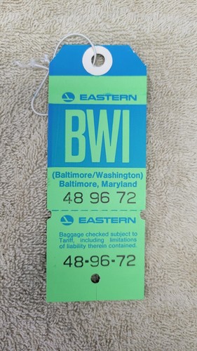 Eastern Airlines BWI - Bag Tag new and unused | eBay