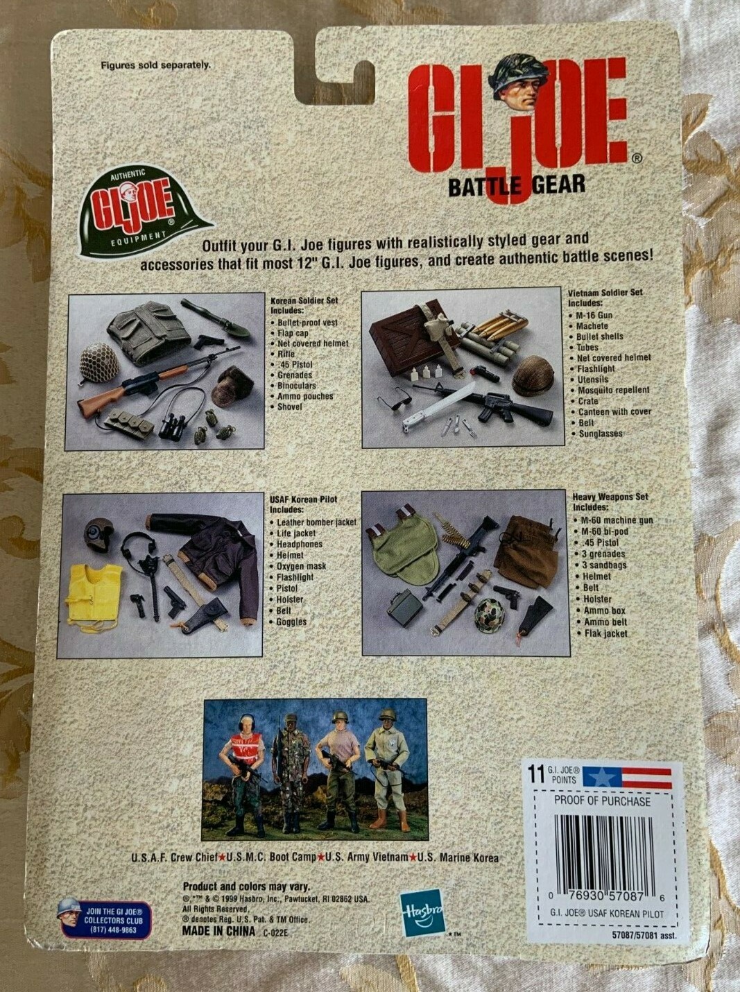 Gi Joe Battle Gear USAF Korean Pilot Outfit & Accessories 1999 Hasbro ...