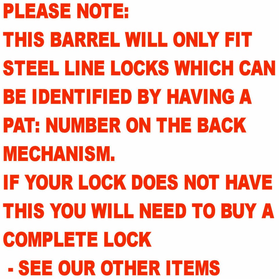 STEEL LINE Garage Roller Shutter Door Lock BARREL & 2 Keys Glider Roll ...
