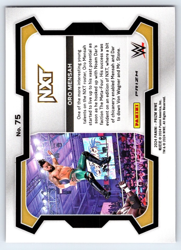 Oro Mensah 2024 Panini Prizm WWE RED RUBY WAVE PRIZM PARALLEL Card #75 ...