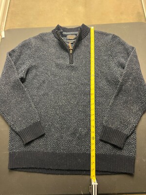 Pendleton Sweater Mens L Grey Shetland Quarter Zip Sweatshirt Grandpa ...
