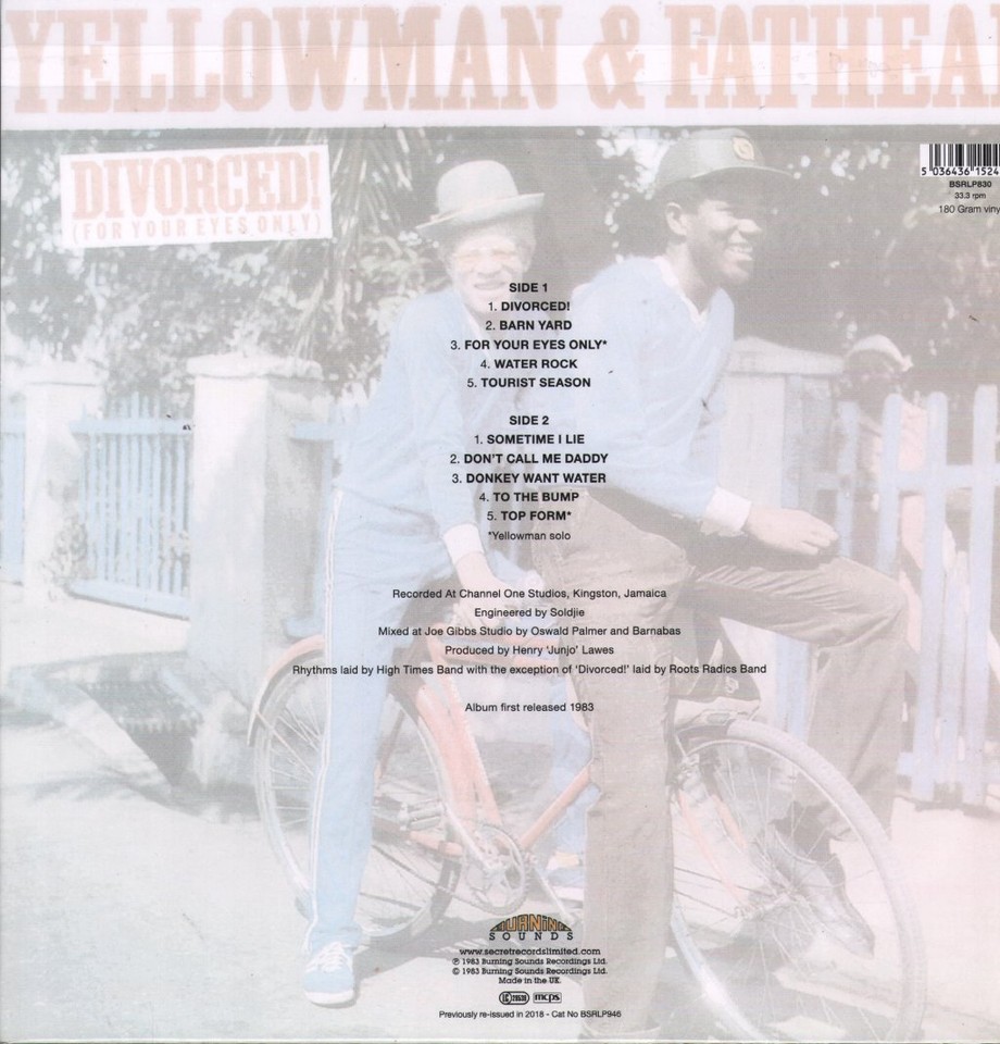 Yellowman & Fathead Divorced! (For Your Eyes Only) LP vinyl Europe ...