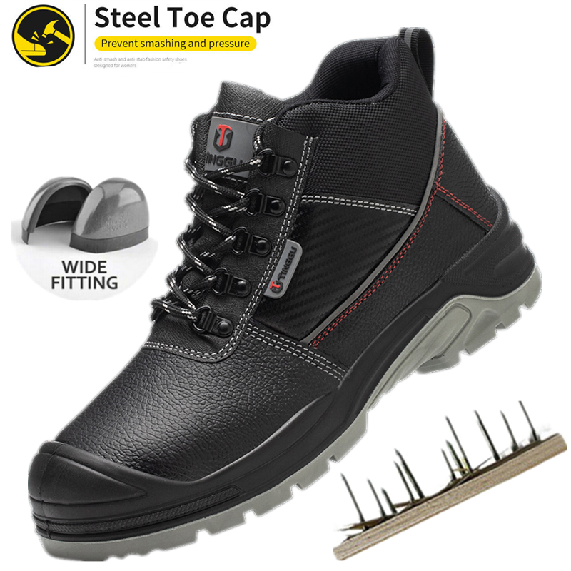 Mens Steel Toe Work Boots Anti-static Safety Waterproof Boots ...