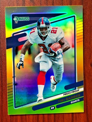 TIKI BARBER 2021 Panini Donruss Gold HOLO Press Proof Card #84 Premium ...