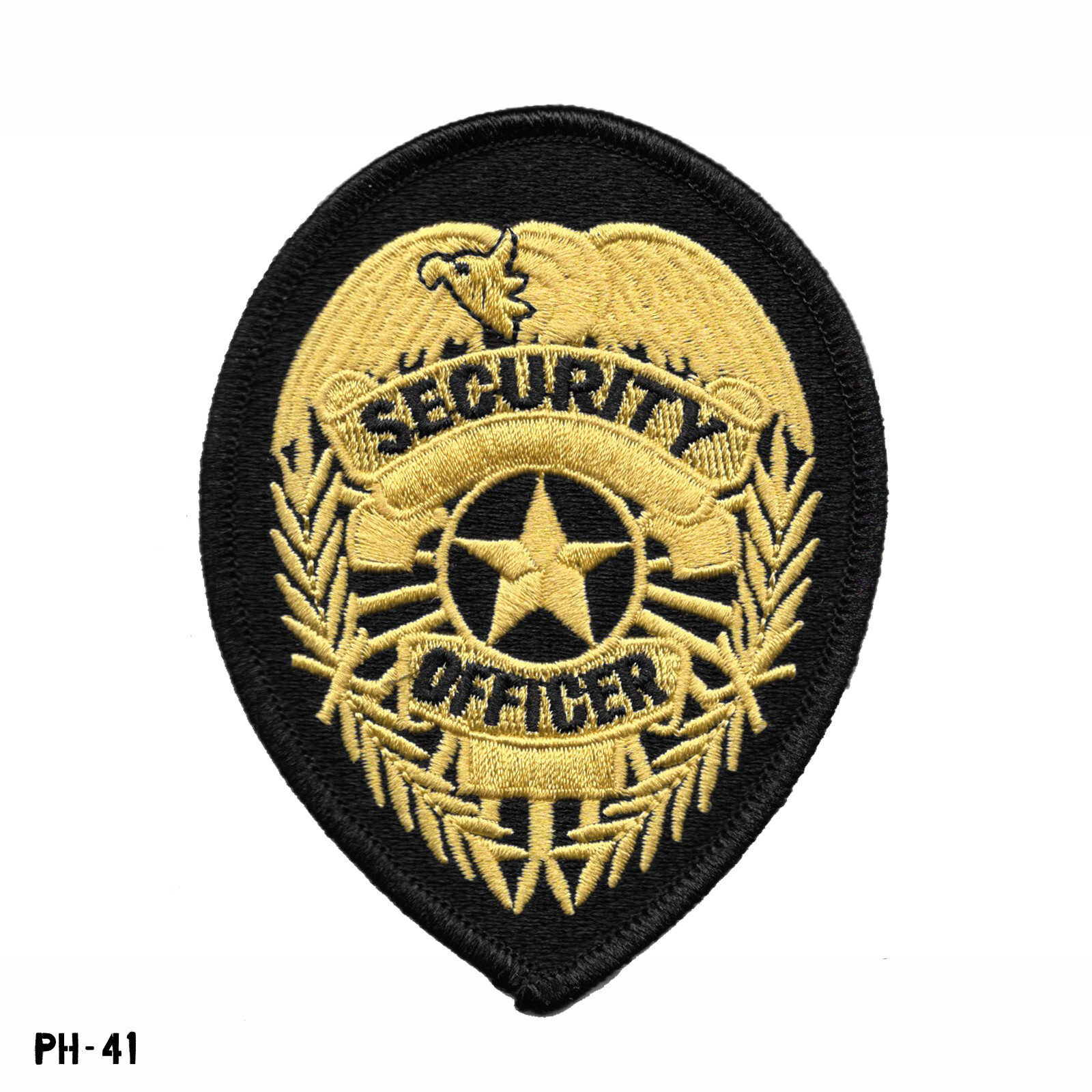 "SECURITY OFFICER" Badge Patch ~ Black & Golden-Yellow ~ Security Guard ...