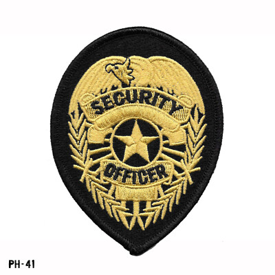 "SECURITY OFFICER" Badge Patch ~ Black & Golden-Yellow ~ Security Guard ...