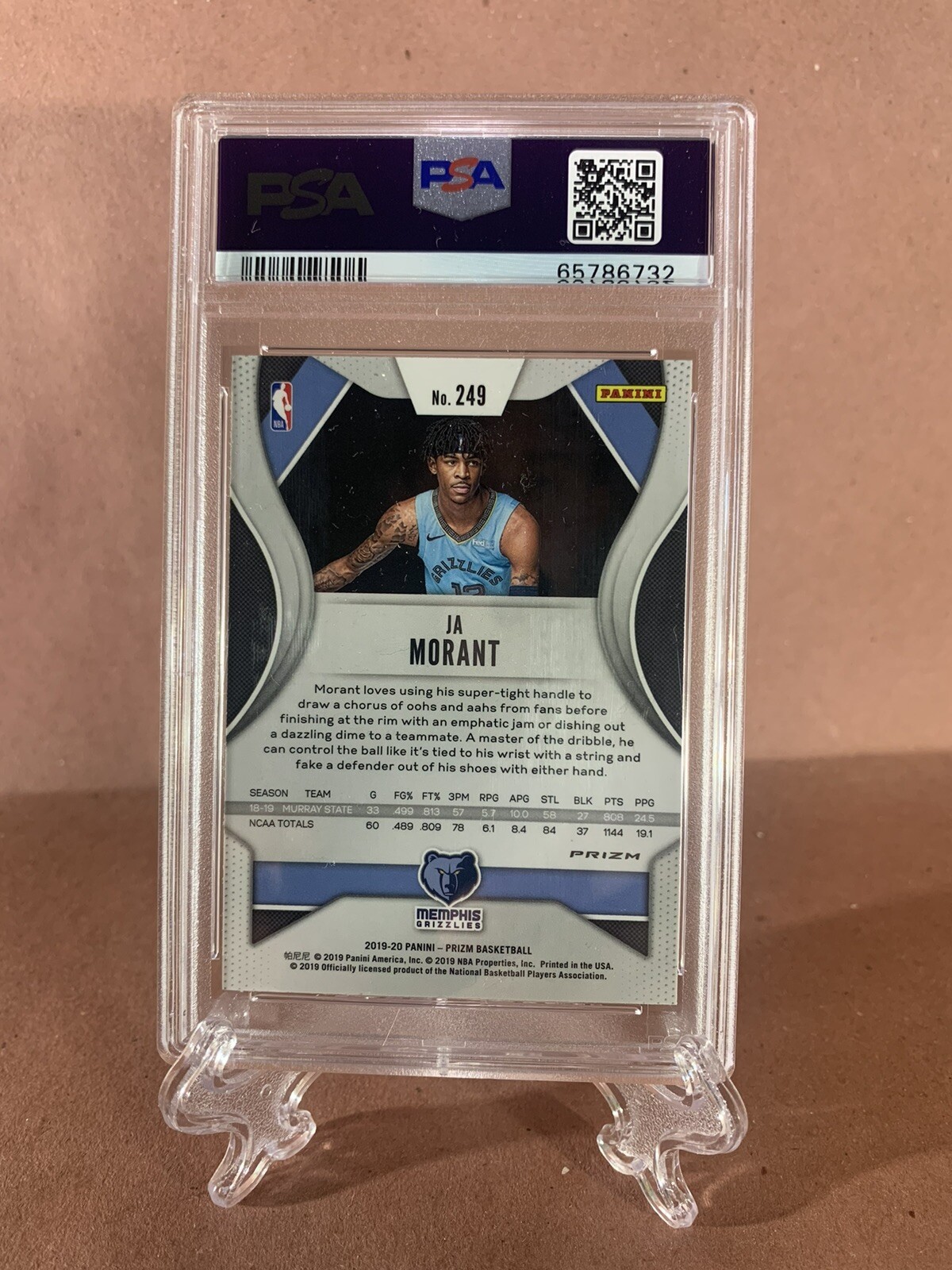 2019 RC Ja Morant “Hyper Prizm” Panini Prizm No. 249! Graded PSA 9 ...