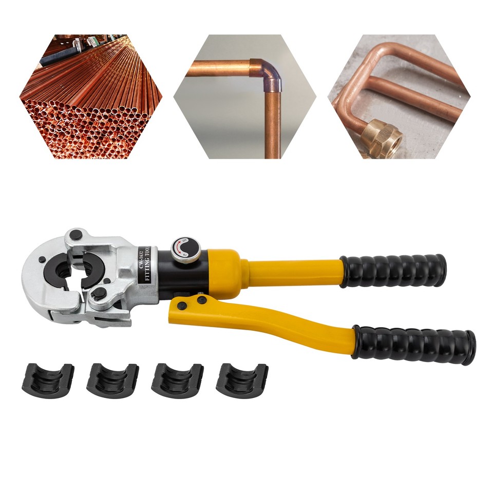 6T Copper Pipe Crimp Fittings Crimping Pliers Hydraulic Crimp Tool / 3 ...