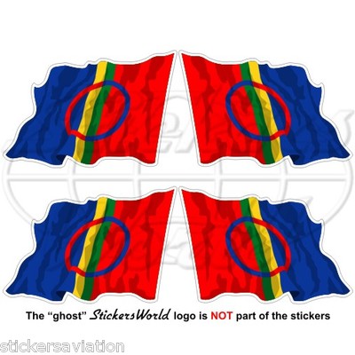 SAMI PEOPLE Flying Flag Saami Lapps, SAPMI Lapland 50mm Vinyl Stickers ...