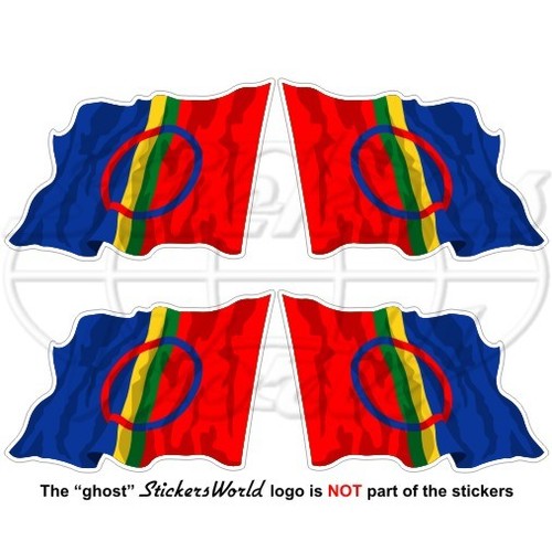 SAMI PEOPLE Flying Flag Saami Lapps, SAPMI Lapland 50mm Vinyl Stickers ...