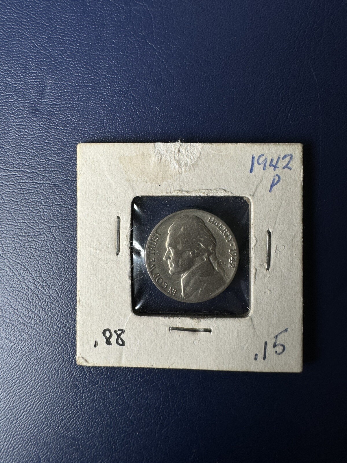 1942p WW2 Jefferson Silver Nickel Large Laminated Planchet Error lot #1 ...