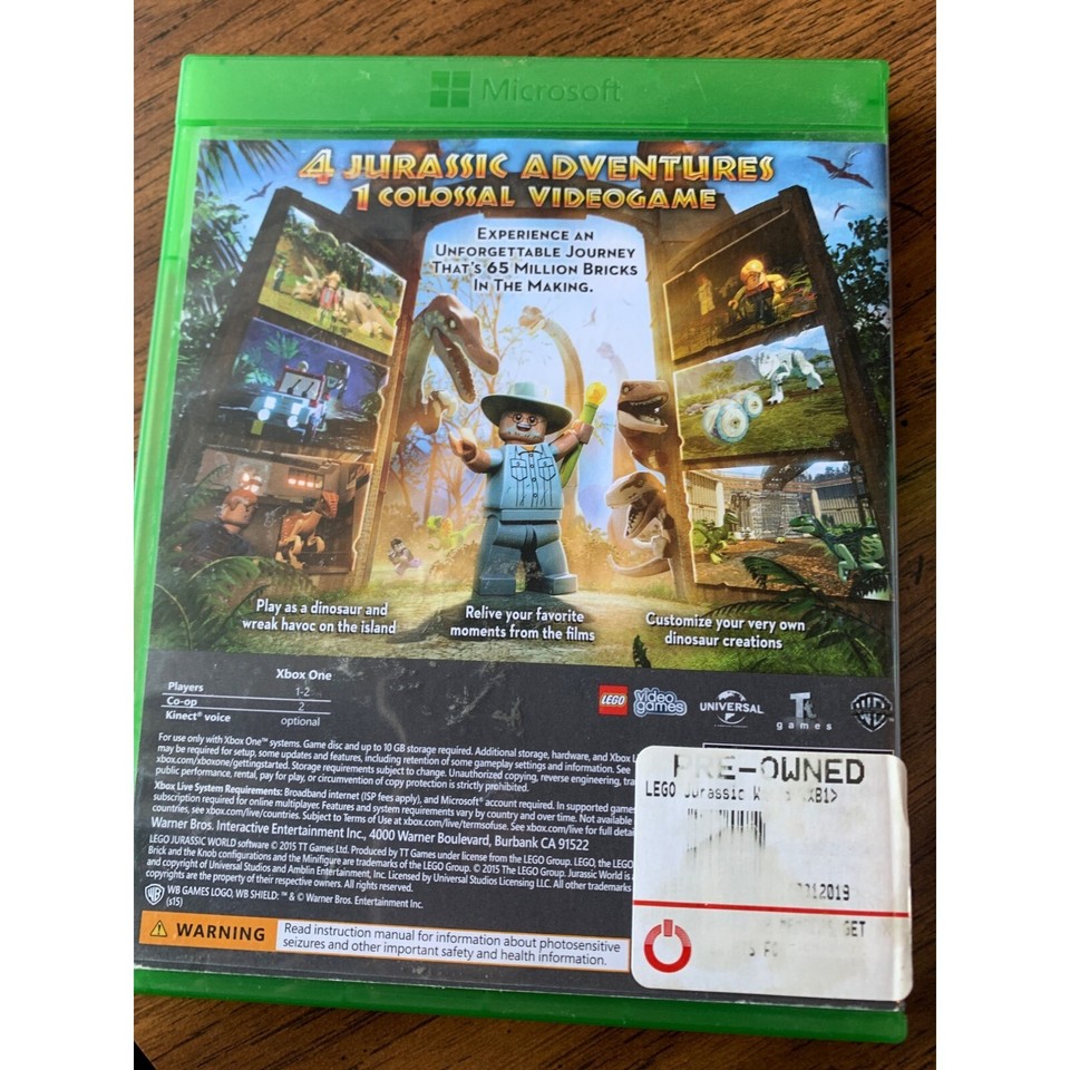 Lego Jurassic World XBox One Video Game with Case | eBay
