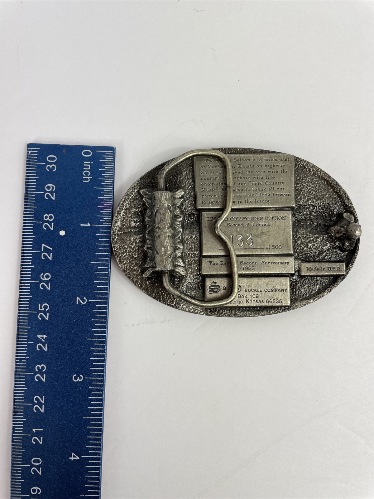 1983 THE RANCH SALOON Manhattan, KS Belt Buckle 2nd A… - Gem