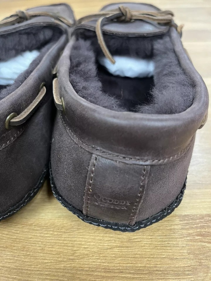 Filson x Quoddy Moccasin Slippers 20282628 MADE IN USA Chocolate Brown ...