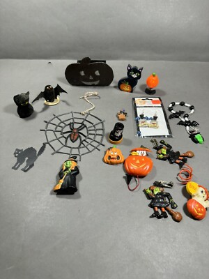 Vintage Halloween Brooch Pin Hallmark Russ Decorations Witches Pumpkin ...