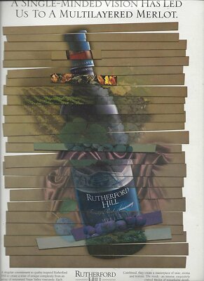 Rutherford Hill Merlot Wines 1999 Vintage Paper Print Ad 10" x 12" | eBay