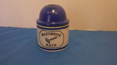 Vintage RAZOBRITE BATH Razor Bath Patented Stoneware Shaving (2222) | eBay