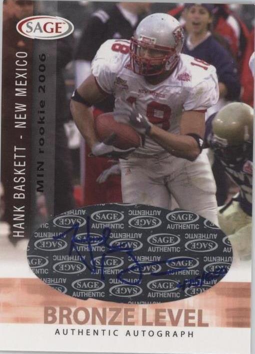 2006 SAGE - Autographs Hank Baskett #A4 Bronze Level /650 (AU, RC) for ...