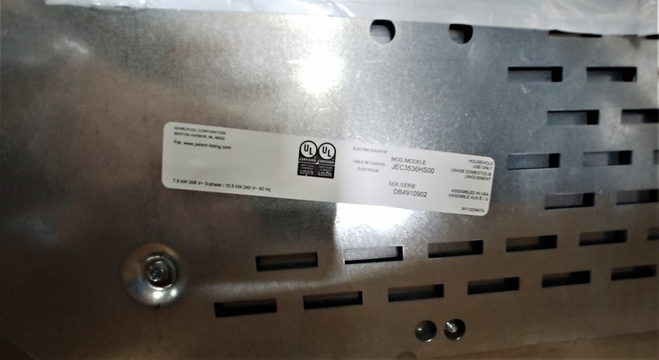 JennAir JEC3536HS 36" Electric Smoothtop Style Cooktop Stainless Trim ...