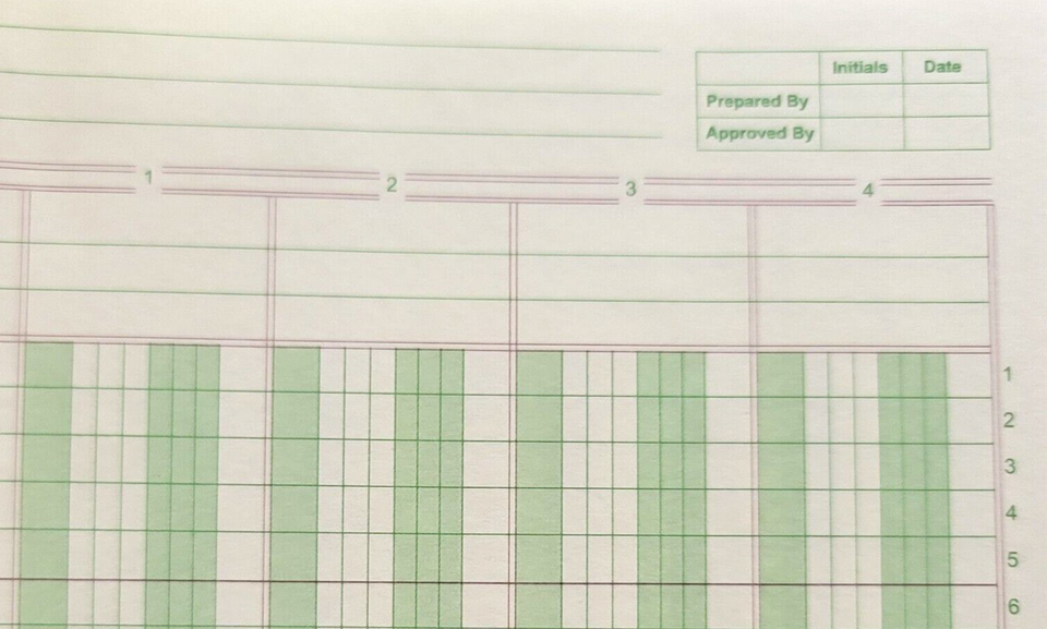 Columnar Ledger Pad 4 Columns 8.5" x 11" Letter Size 50 Sheets 20lb ...