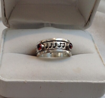 Cynthia Gale Geo Art Sterling Silver Spinner Gemstone Musical Ring New ...