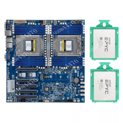 AMD EPYC 7532x2+ Gigabyte MZ72-HB0 REV:4.0 Dual Socket Server Board ...