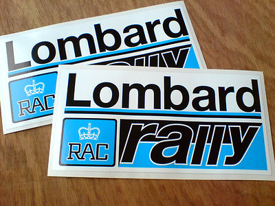 LOMBARD RAC RALLY Blue Motorsport Classic Stickers Decals 2 off 150mm ...