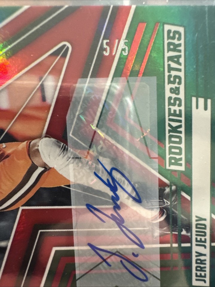2025 Rookies & Stars Green Prizm Jerry Jeudy Auto 5/5 AU SSP Last Print ...