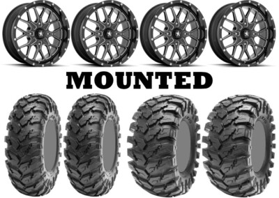Kit 4 Maxxis MU511/MU521 Tires 29x9-14/29x11-14 on MSA M45 Portal Black ...