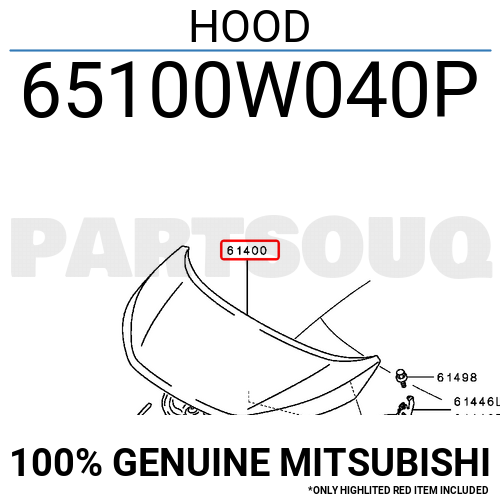 65100W040P Genuine Mitsubishi HOOD OEM | eBay