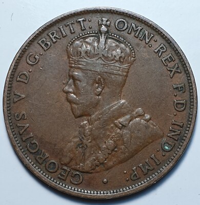 1928 Australian One penny - Broken 8 variety & Dot before nose #2 ...