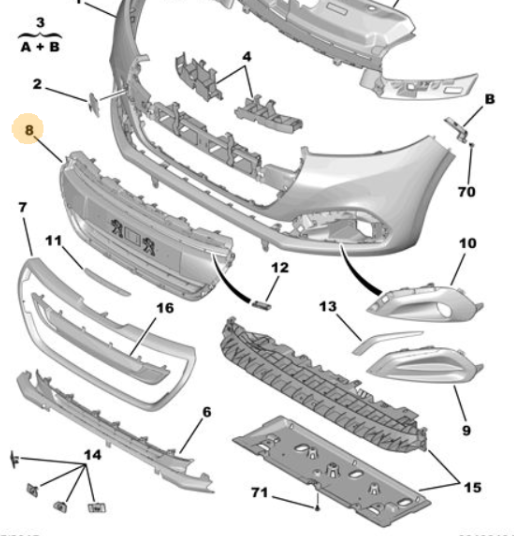 PEUGEOT 208 A9 Radiator Grille 1613485880 NEW GENUINE | eBay UK