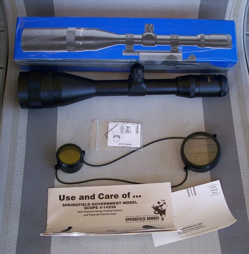 NOS Springfield Armory 4-14x56mm A.O. Front Focal Scope 308 Rangefinder ...