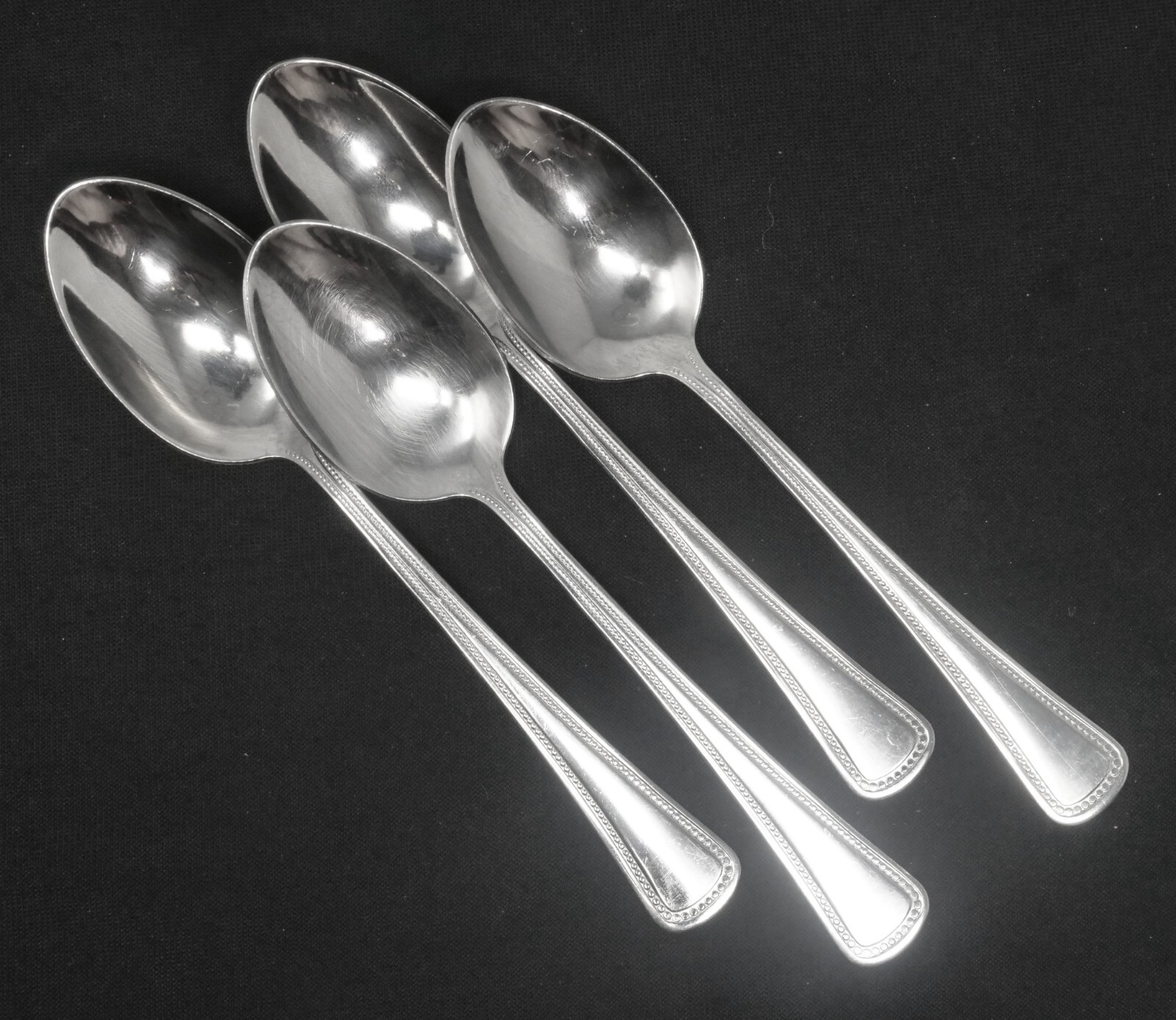 Oneida Needlepoint Beaded Artistry Stainless Teaspoon set of 4. 6" Long ...